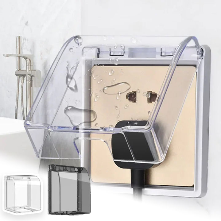 Transparent 86-Type Waterproof Wall Socket Box Universal Switch Plate ...
