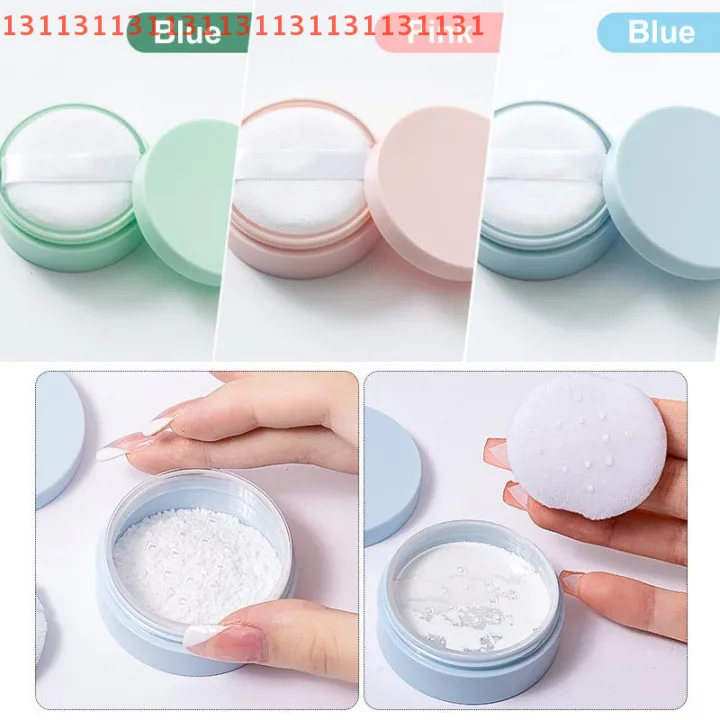 5g Loose Powder Jar With Puff Refillable Empty Box With Sifter Grid Lid ...