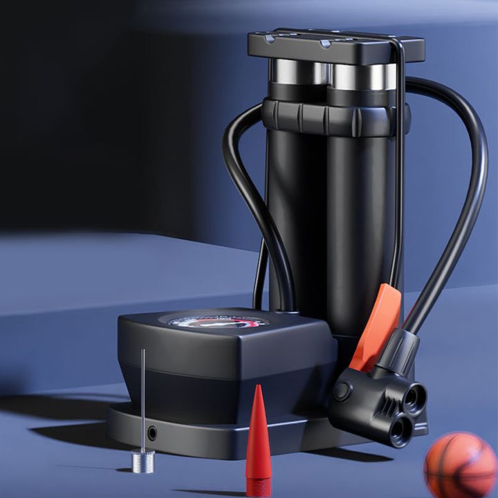 Portable High Pressure Bicycle Foot Pedal Pump with Gauge Quick ...