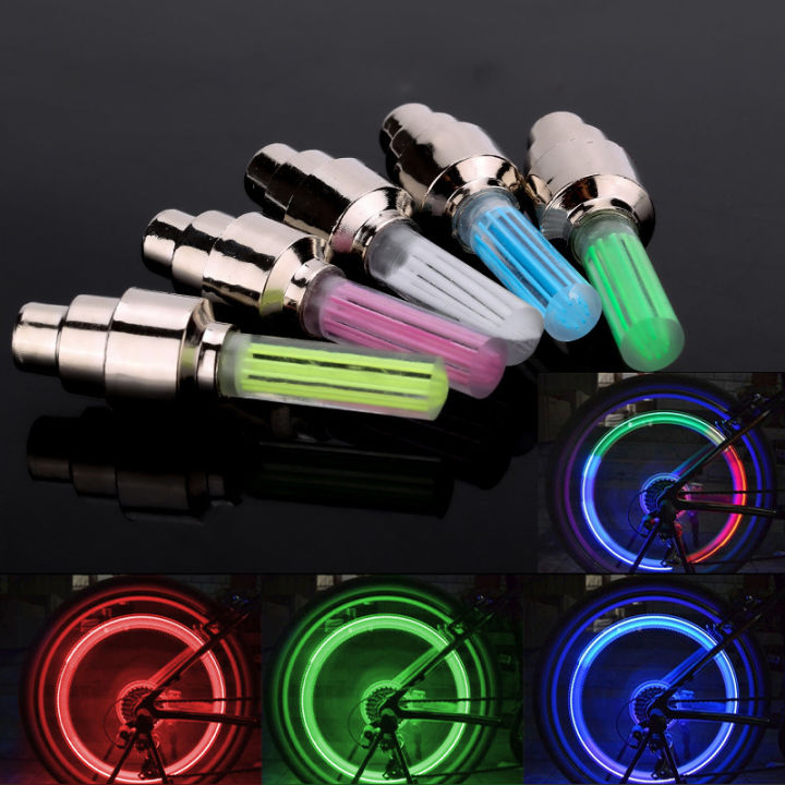 Neon Bike Spoke Light Mini LED Bicycle Taillight MTB Wheel Tire Nozzle ...