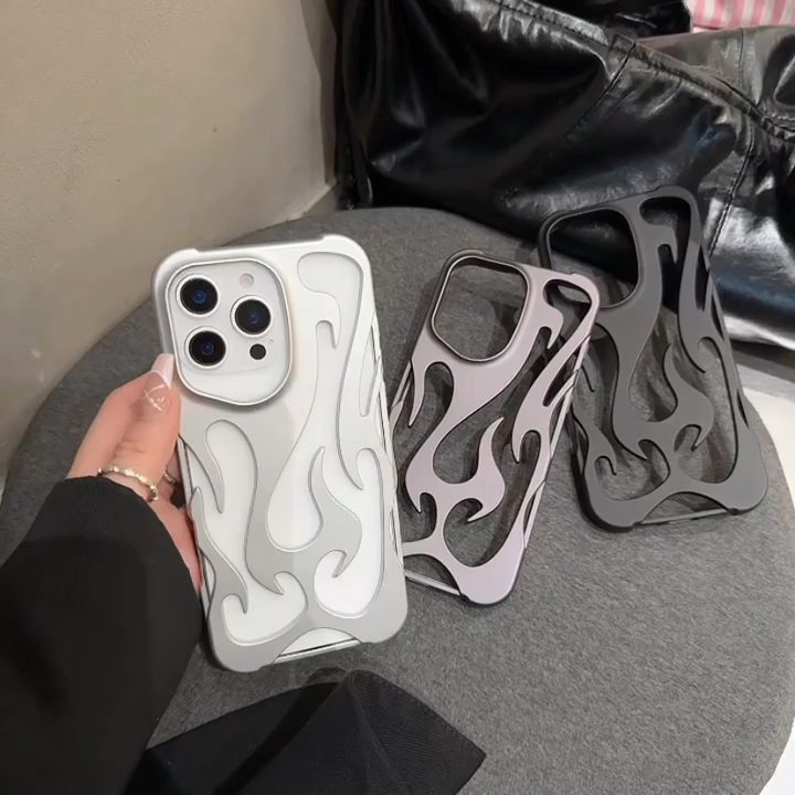 100%New +In Stock+COD New 3D Flame Pattern Case for Samsung Galaxy S25 S24 S23 S22 Ultra A55 A16 ...