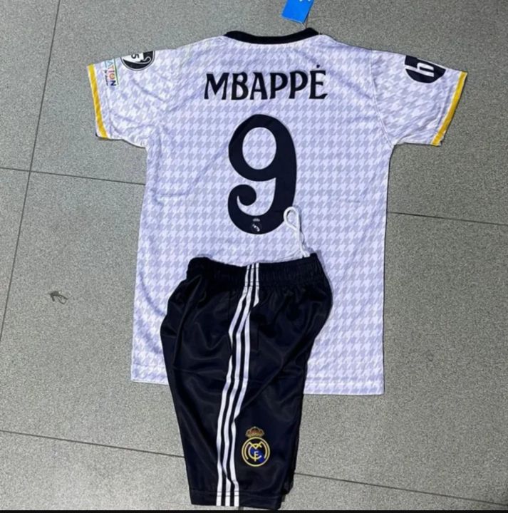 REAL MADRID FOOTBALL KIT KID ,FOOTBALL JERCY , M BAPPE 9 WHITE | Daraz.pk