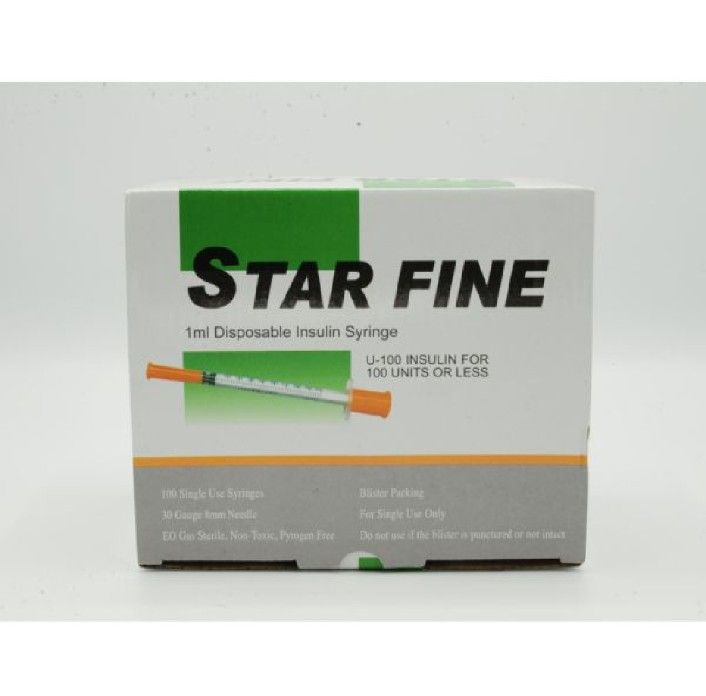 1cc Insulin Starfine Syringe 100 piece | Daraz.pk
