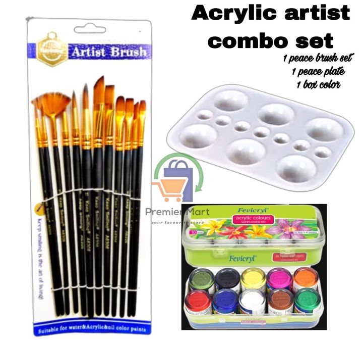 Acrylic color and brush combo set all kinds of artist | Daraz.com.bd