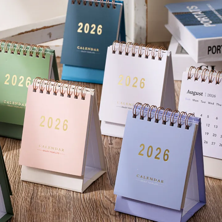 2026 Simple Calendar Small Desk Calendar Creative Coil Calendar Planner ...