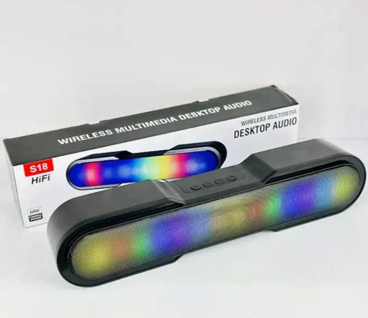 S18 RGB Light Sound Bar Wireless Speakers TWS Home Bluetooth Speaker ...