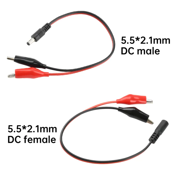 DC Male/Female Jack Connector to Alligator Clip DC Power Supply Male ...