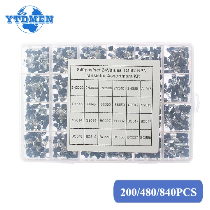 200/480/840pcs TO-92 Transistor Kit Assortment Box BC547 BC327 BC337 ...