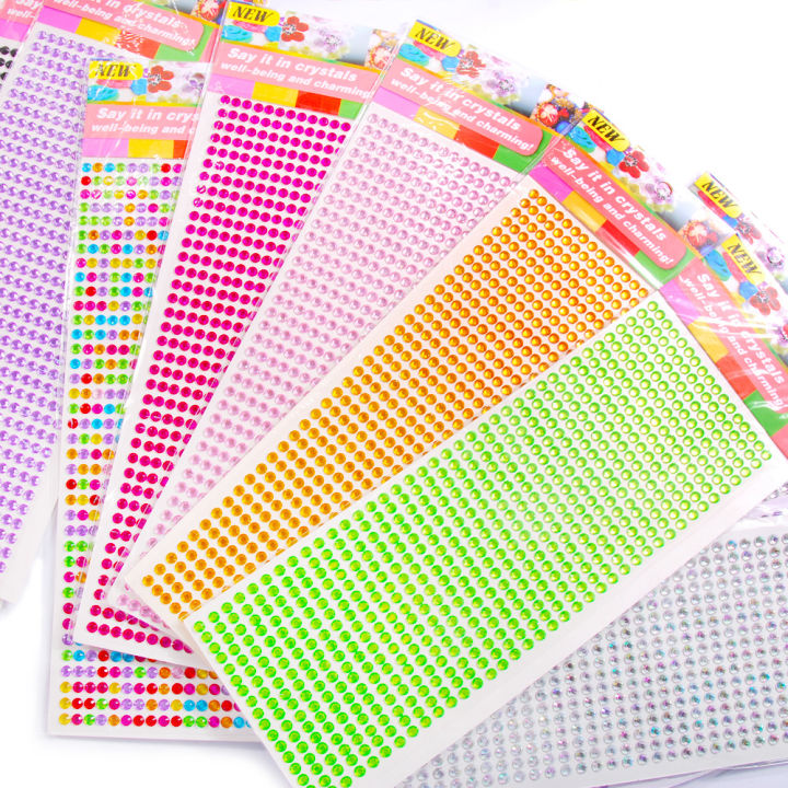 Kids Creative Gem Sticker Long 3mm Colorful Diamond Sticker Cell Phone ...