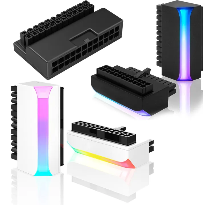 ATX 24 Pin to 90° ARGB Power Plug Adapter 5V 3Pin For PC Mainboard ...