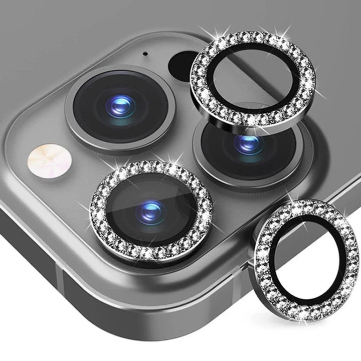 3Pcs Diamond Camera Lens Protector For iPhone 15Pro 15 Pro Max 14 Pro ...