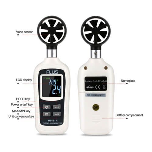 Flus Handheld Digital Mini Anemometer MT-915 Thermo-Anemometer | Daraz ...