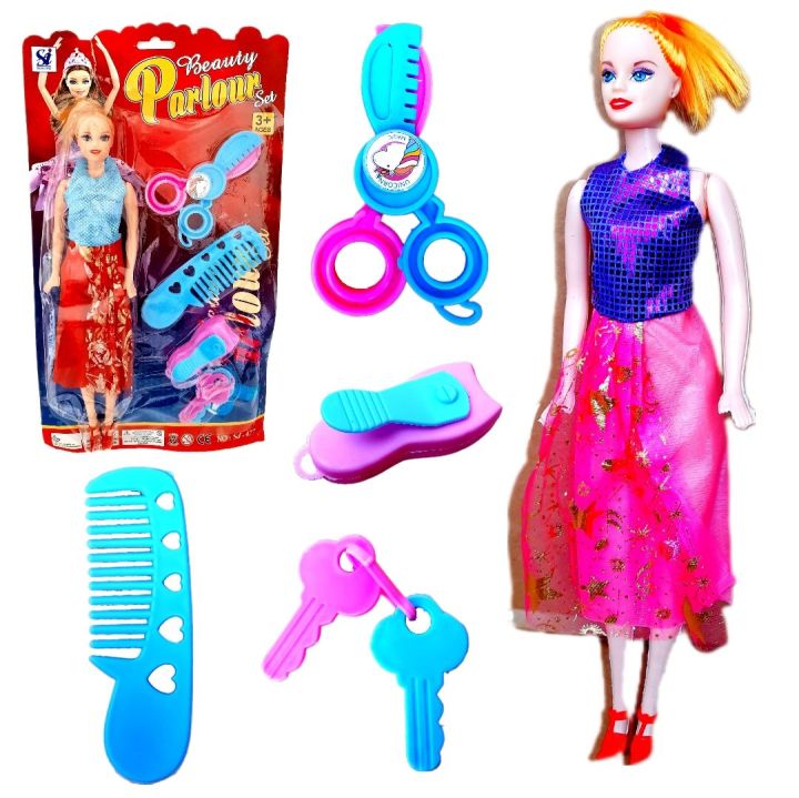 Beautifil Barbie doll with mini toys one nail cutter keys one comb and ...