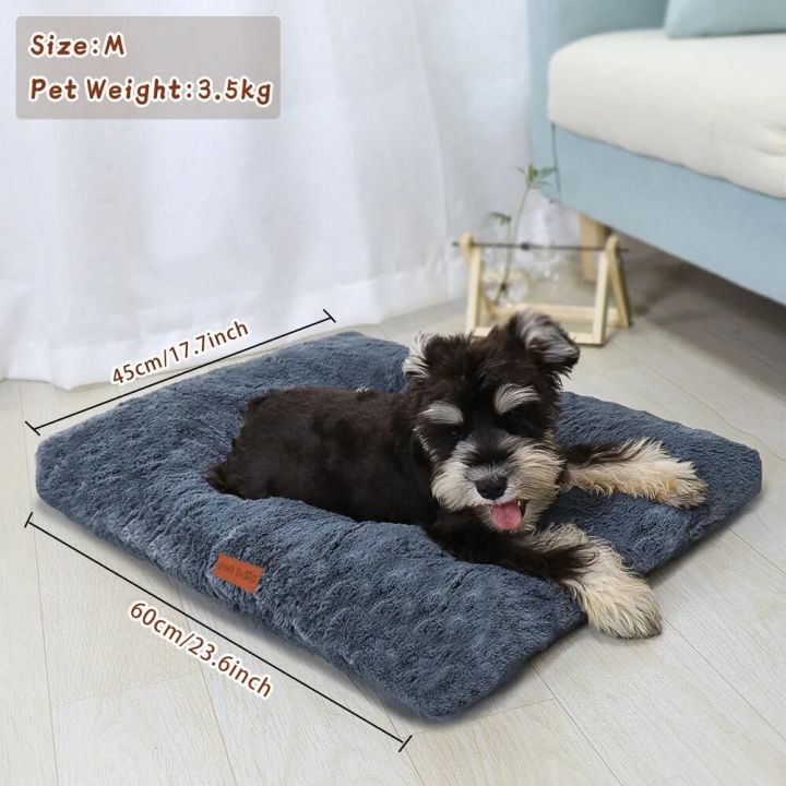 Dog Bed Pet Mat Pet Bed Washable Plush Pet Crate Bed For Dog Anti-Slip ...
