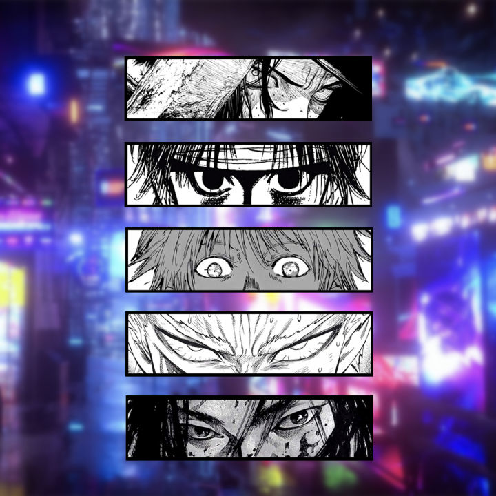 1PC Black & White Anime Eye Stickers Waterproof Adhesive Decals for ...