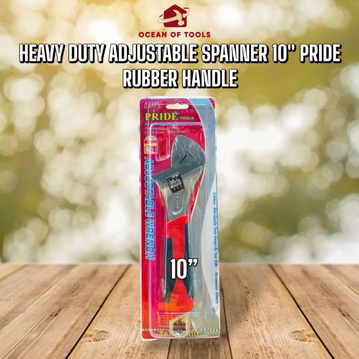 Heavy Duty Adjustable spanner wrench 10" PRIDE Rubber handle ...