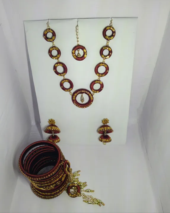 Silk thread jewelry set | Daraz.lk