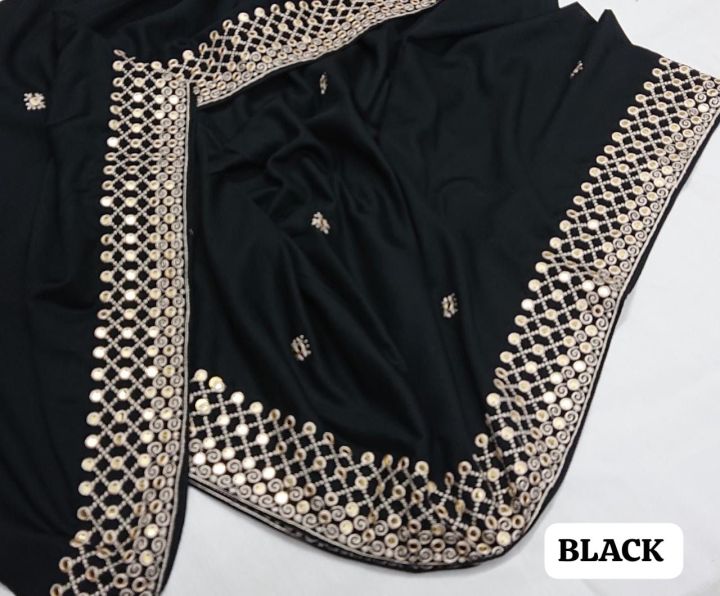 lawn 9mm mirror work border chadar | Daraz.pk