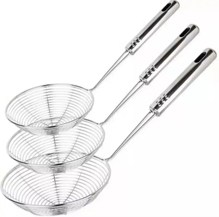 Fry Pakora Strainer Stainless Steel Easy to Handle or wash Chips or ...