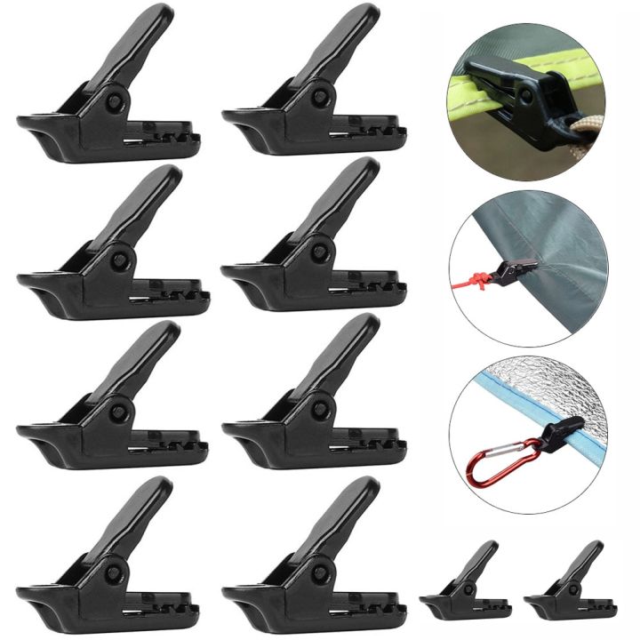 10Pcs Awning Clamp Tarp Clips Snap Hangers Tent Camping Survival ...