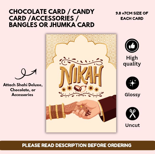 Nikah cards / Shaadi favor cards / Nikah Chocolate Cards / Nikah ...