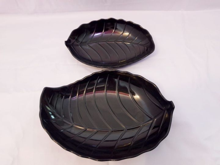 2 in 1 Big And Small Melamine Leaf Shape Dishes | Daraz.lk