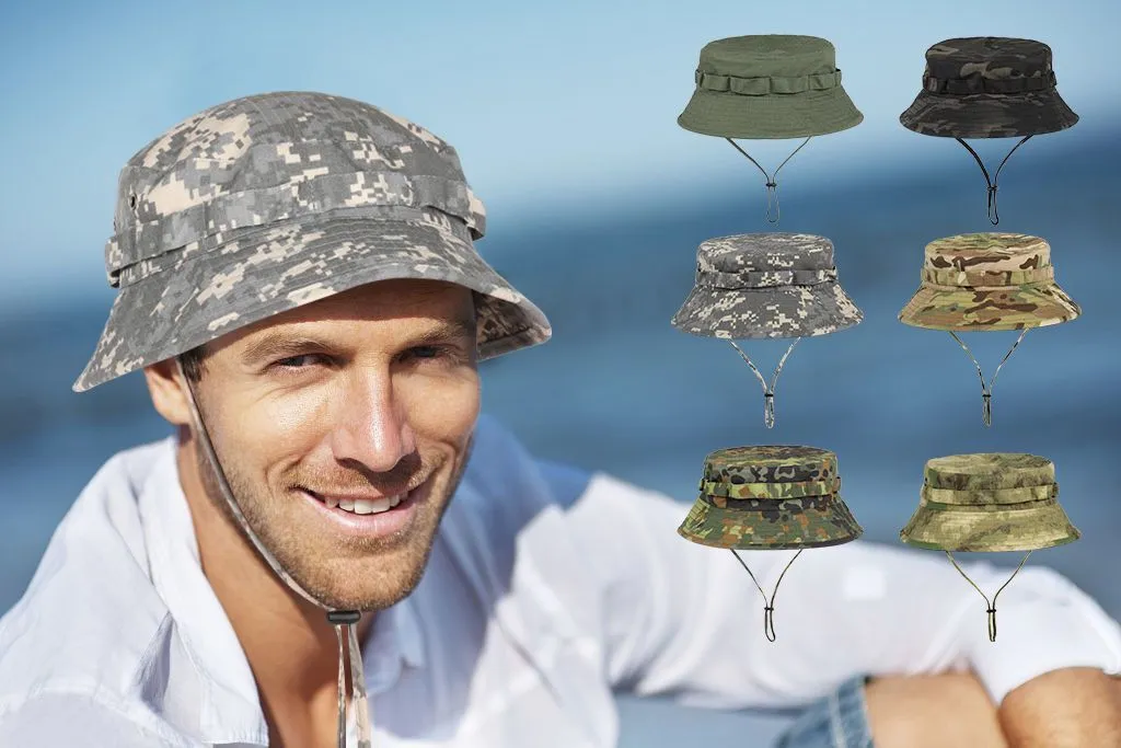 Men & Women Top Camo Summer Casual Tactical Boonie Hats ...