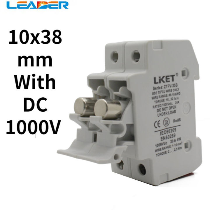 LEADER SOLAR 1 Set 2P Parallel Fuse Holder 10*38mm with DC 1000V 2A-32A ...