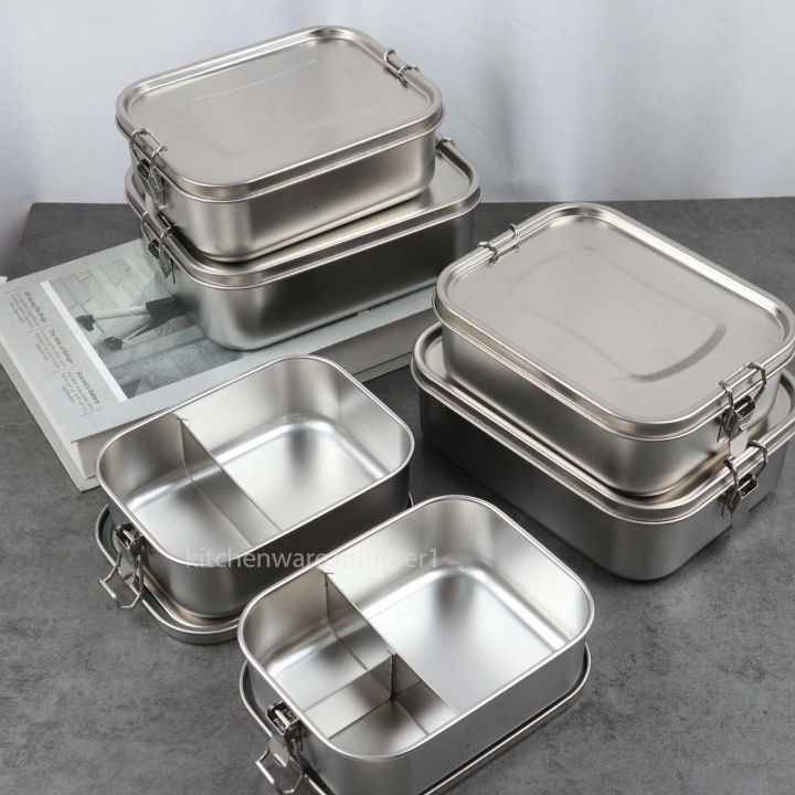 Thick stainless steel lunch box with lid with well locked | Shop.com.mm