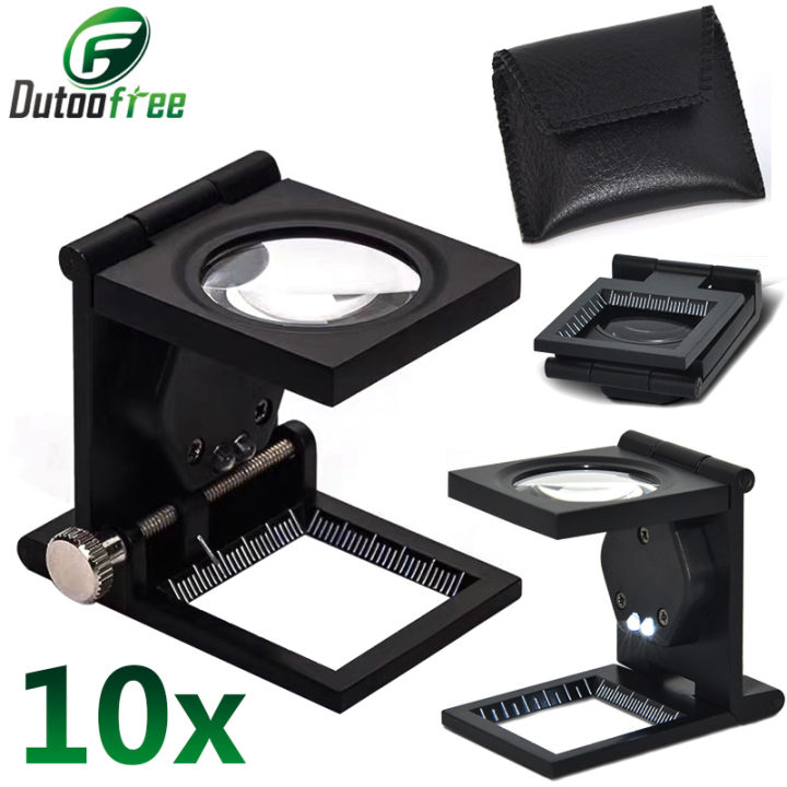 1PC 10x Folding Lens Linen Tester Foldable Mini Pocket Magnifiers Cloth ...