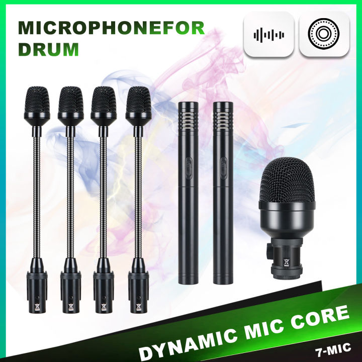 Paper Box 5pcs/7pcs Instrument Drum Wired Dynamic Drum Microphone Kick ...
