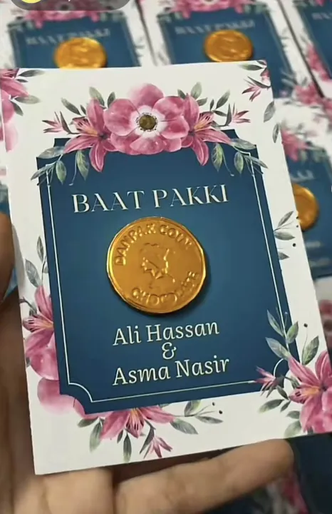 customized choclate favour cards for baat paki / mehndi / mayon nikkah ...