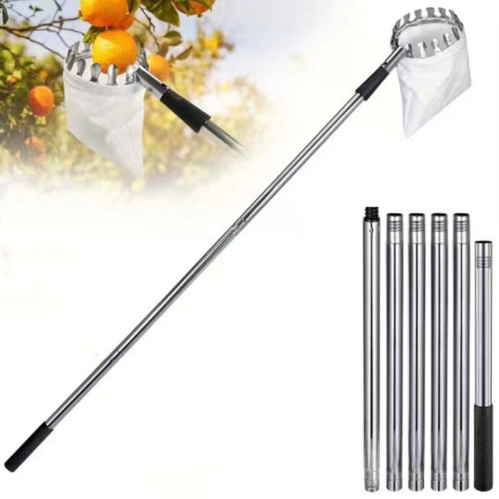 Stainless Steel Splicing Rod Fruit Picker 1.6/2.4/3.2/4M Telescopic ...