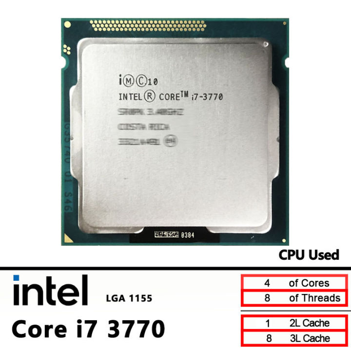 Intel Core i7-3770 Used i7 3770 3.4 GHz Quad-Core Eight-Thread CPU 8M ...