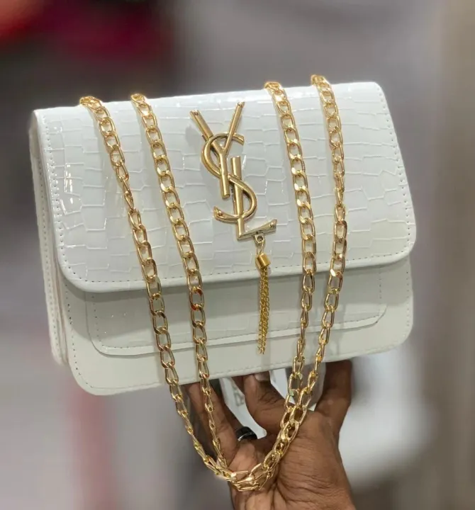 YSL Long Side Cross Body Purse Long Chian Box For Girls Long chain ...