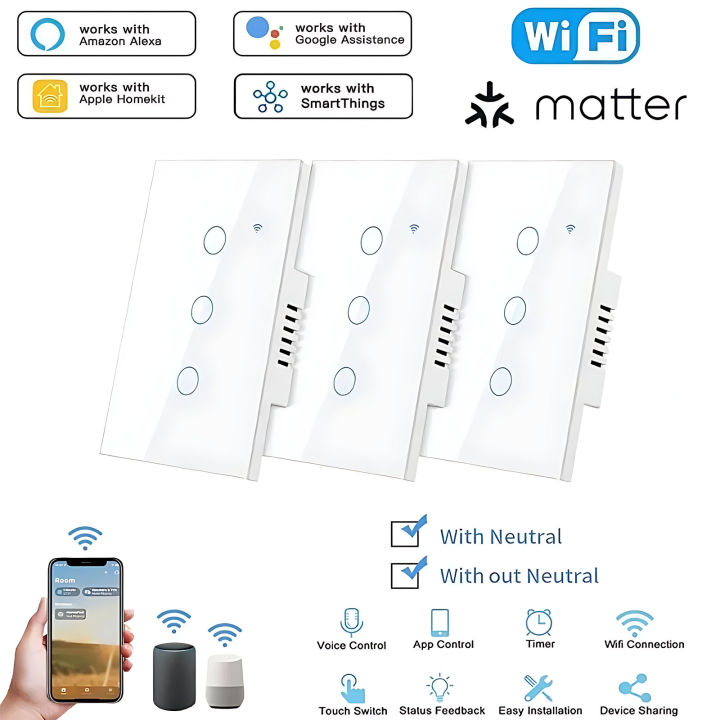 Matter Smart Switch Matter Wall Switch Matter Light Switch Touch Wall ...