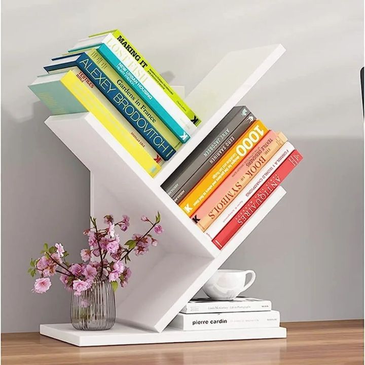 Tree Shaped Bookshelf Desktop Tree Bookshelf 3 Tier Bookcase Book Rack