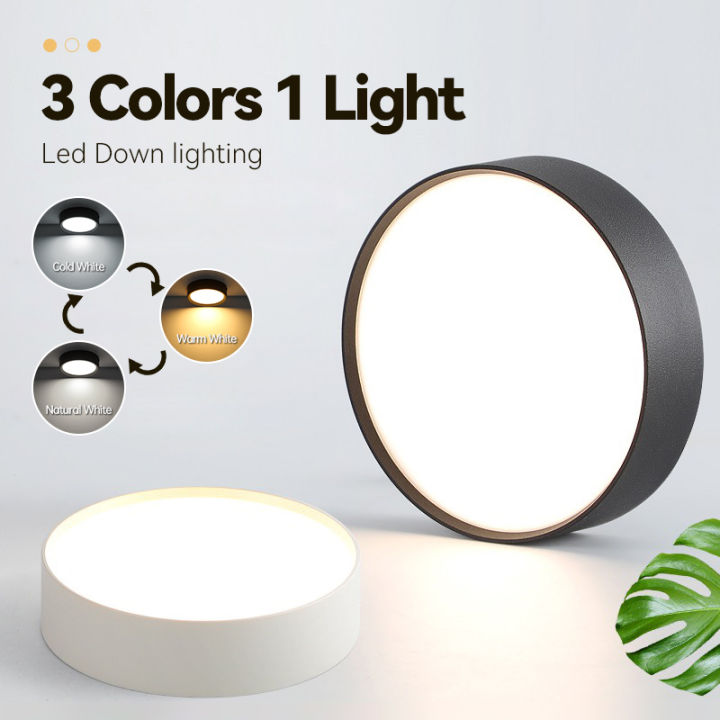 Led Downlight Spot 3 Colors Change 220v Surface Mounted Panel Light ...
