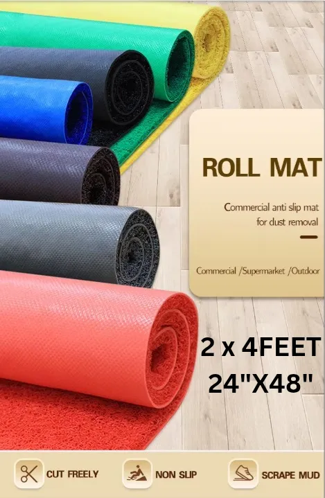 PVC Anti/Non-Slip Floor Coil Mat (48 inch x 24 inch), Anti-Fatigue (PVC ...
