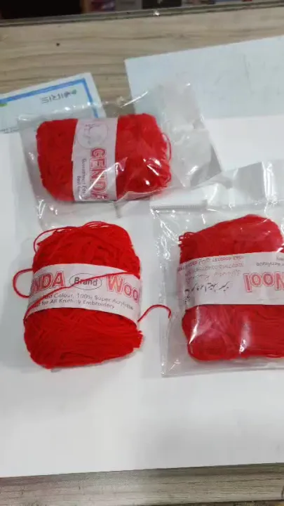 Wool Thread Embroidery 2ply Woolen Yarn Thread 1 Pcs Red Color | Daraz.pk