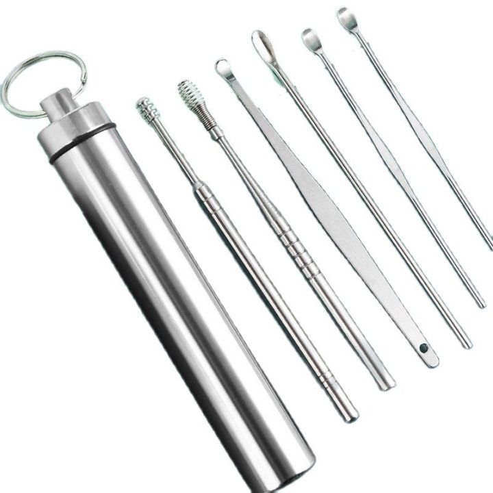 Ear Digging Spoon Set Spiral Ear Picking Cleaning 6 Piece Ear Set ...
