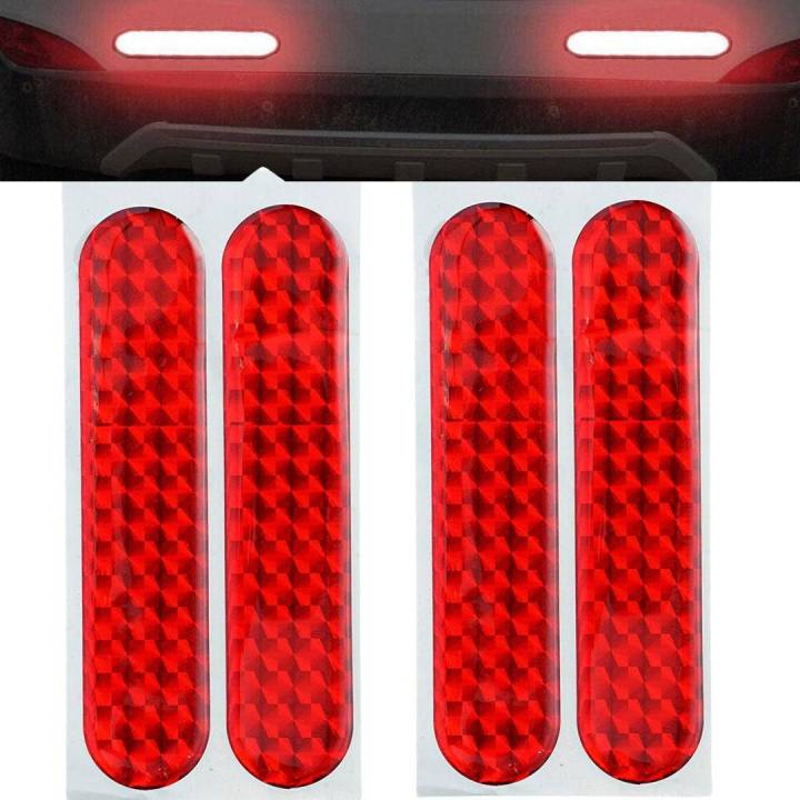 4pcs Car Reflective Sticker Car Door Stickers Decal Warning Reflective ...