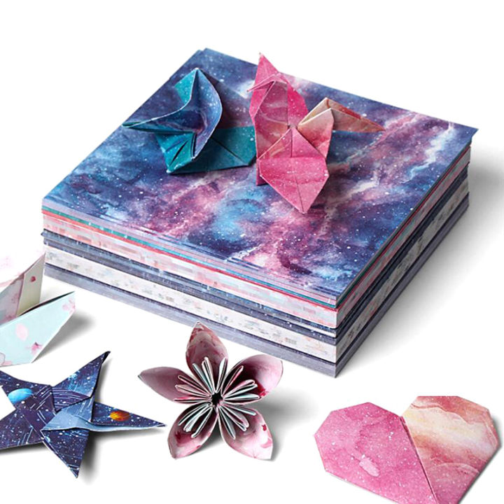 60/65Pcs Space Star Flower Origami Paper Double Sided Folding DIY ...