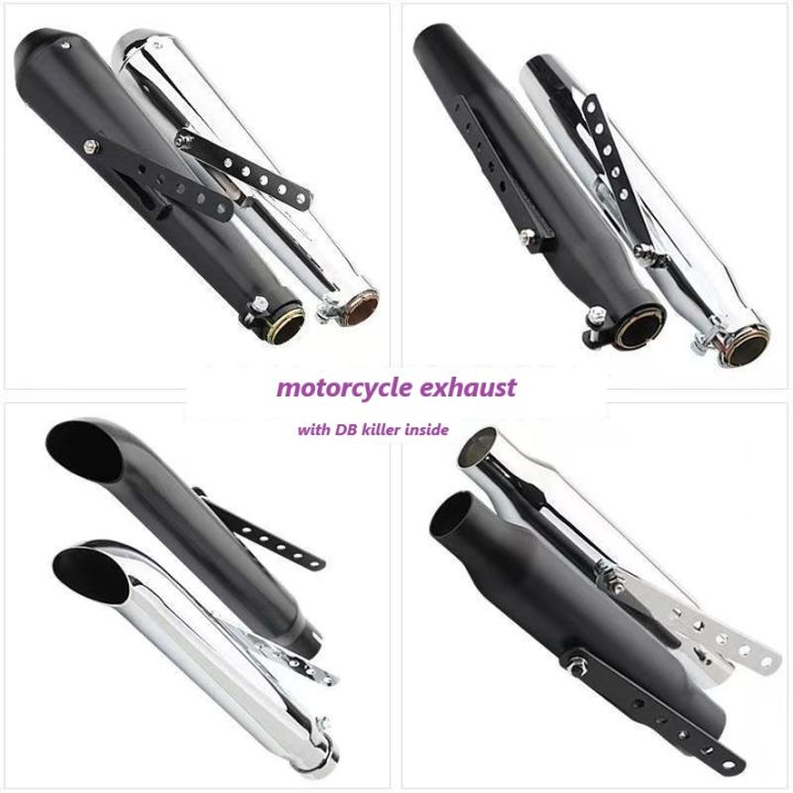 Motorcycle Exhaust Muffler Retro Vintage Classic Electroplating Escap ...