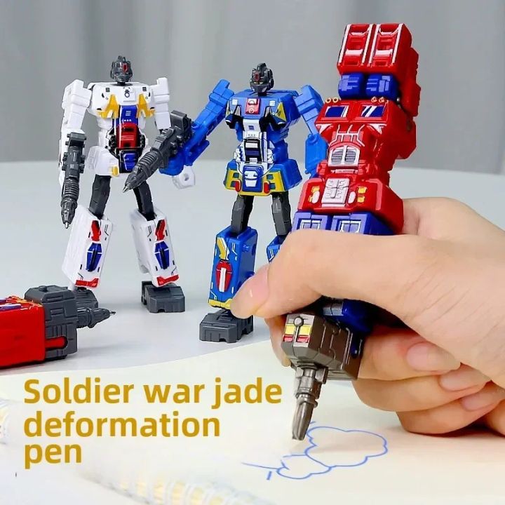 2IN1 Transformation Robot Toy Deformable Ballpoint Pen Rotary Joint ...