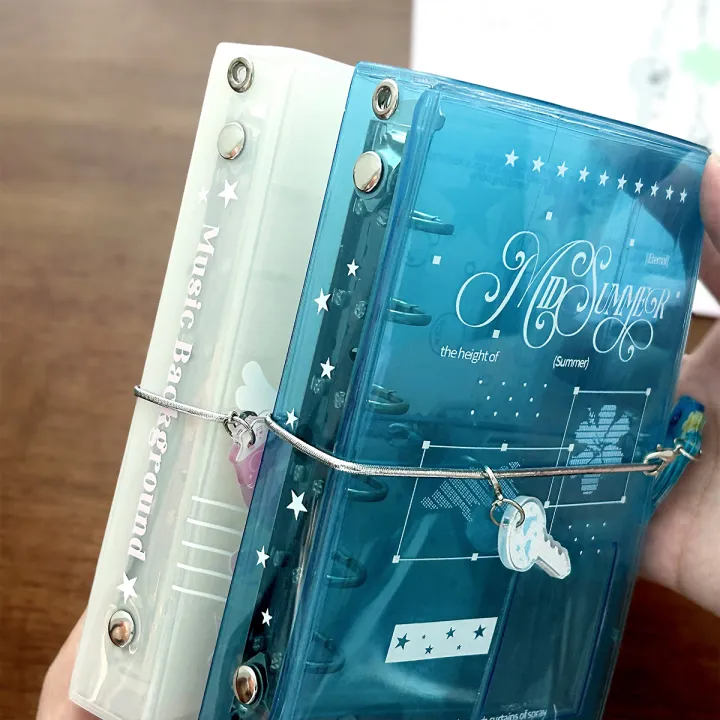 Summer Ocean Blue Binder A7 Trifold PVC Cover Organizer Refreshing ...