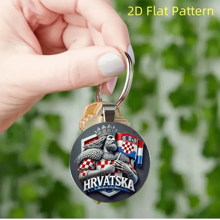 Croatia Keychain: Vintage checkered shield & HRVATSKA text. Durable ...