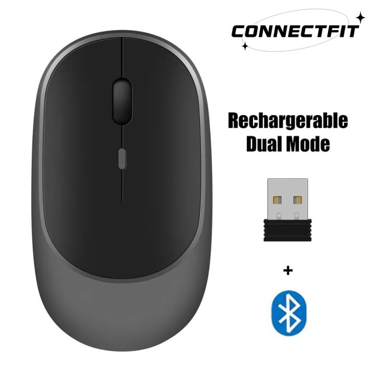 Wireless Mouse Blueteeth 2.4G Portable Silent Ergonomic Mice For Laptop ...
