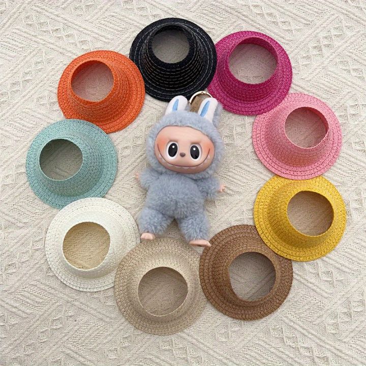 Labubu open top straw hat, party clothing accessories, rustic style ...