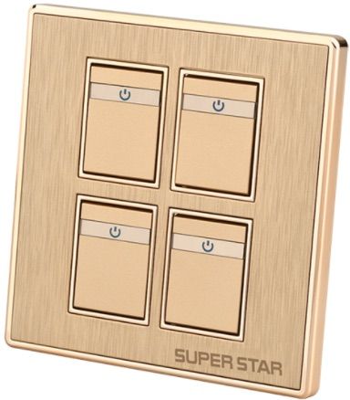 SuperStar Gang Switch 4 Gang 1 Way Switch Glamour Series | Daraz.com.bd